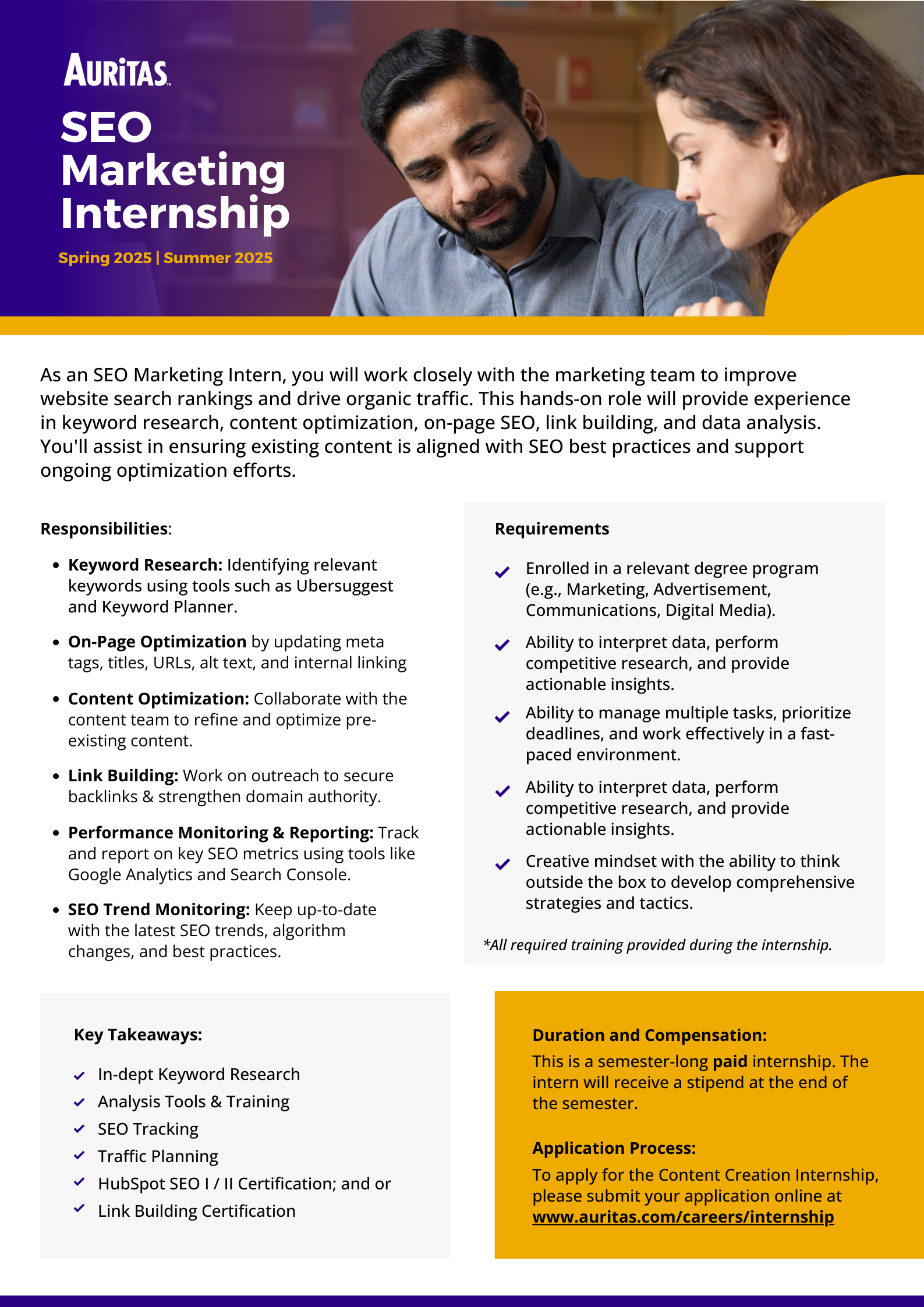 Content Creation & SEO Marketing Internships